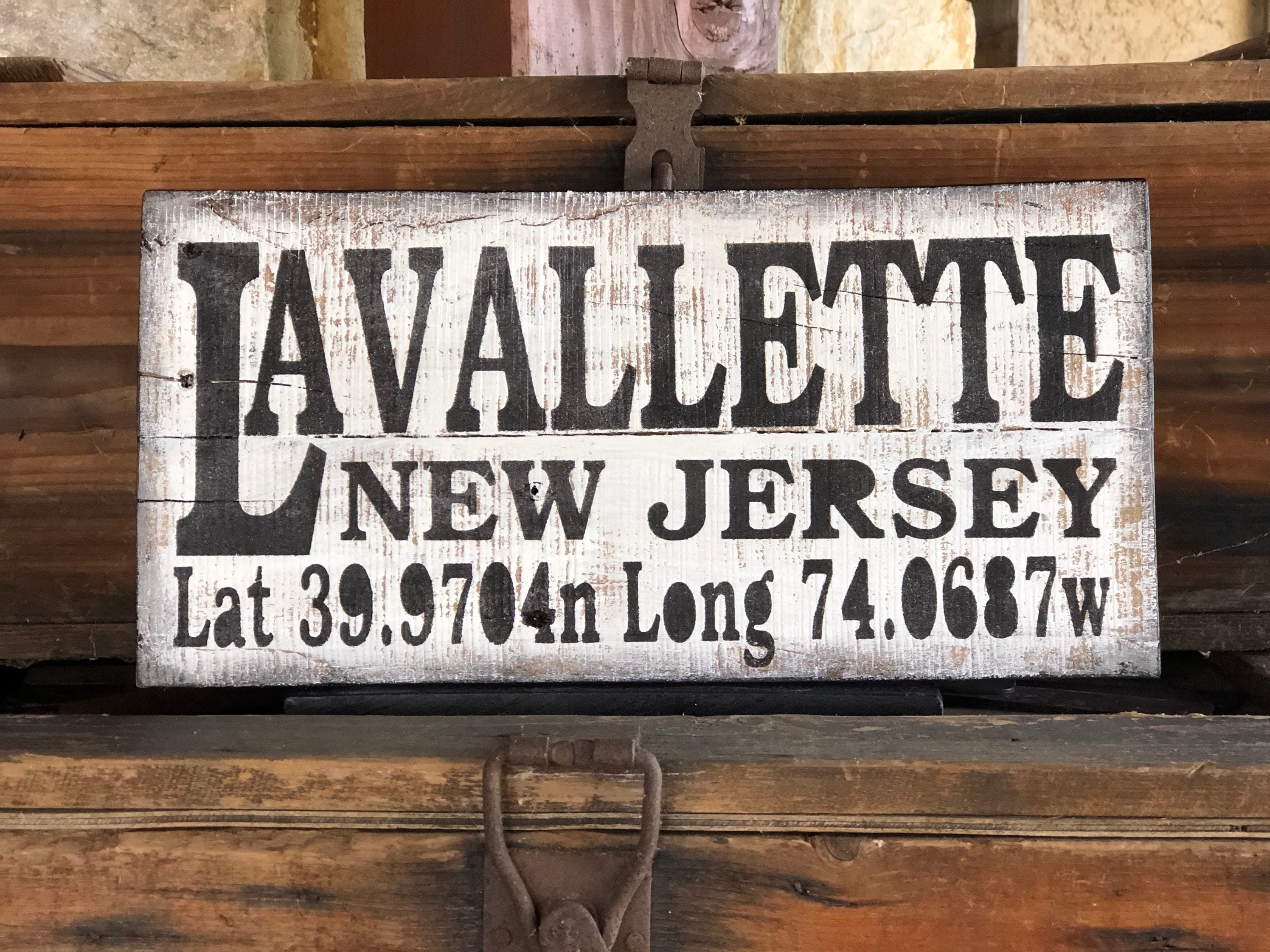 Lavallette New Jersey Personalized GPS Sign Unique Beach Wall - Etsy