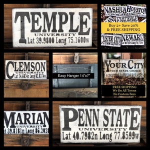 Elgin Illinois GPS Sign Latitude Longitude Town Sign Rustic - Etsy