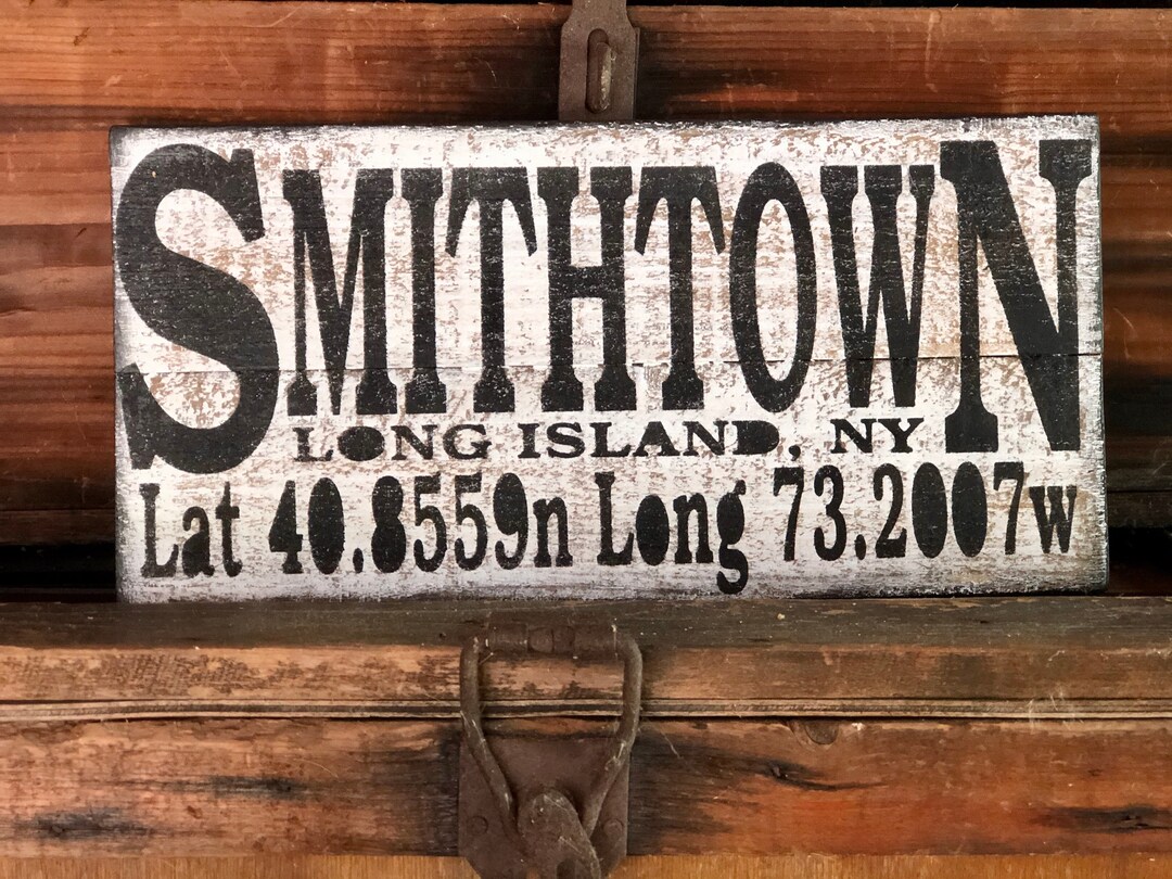 Smithtown Long Island NY Unique Beach Sign Latitude - Etsy
