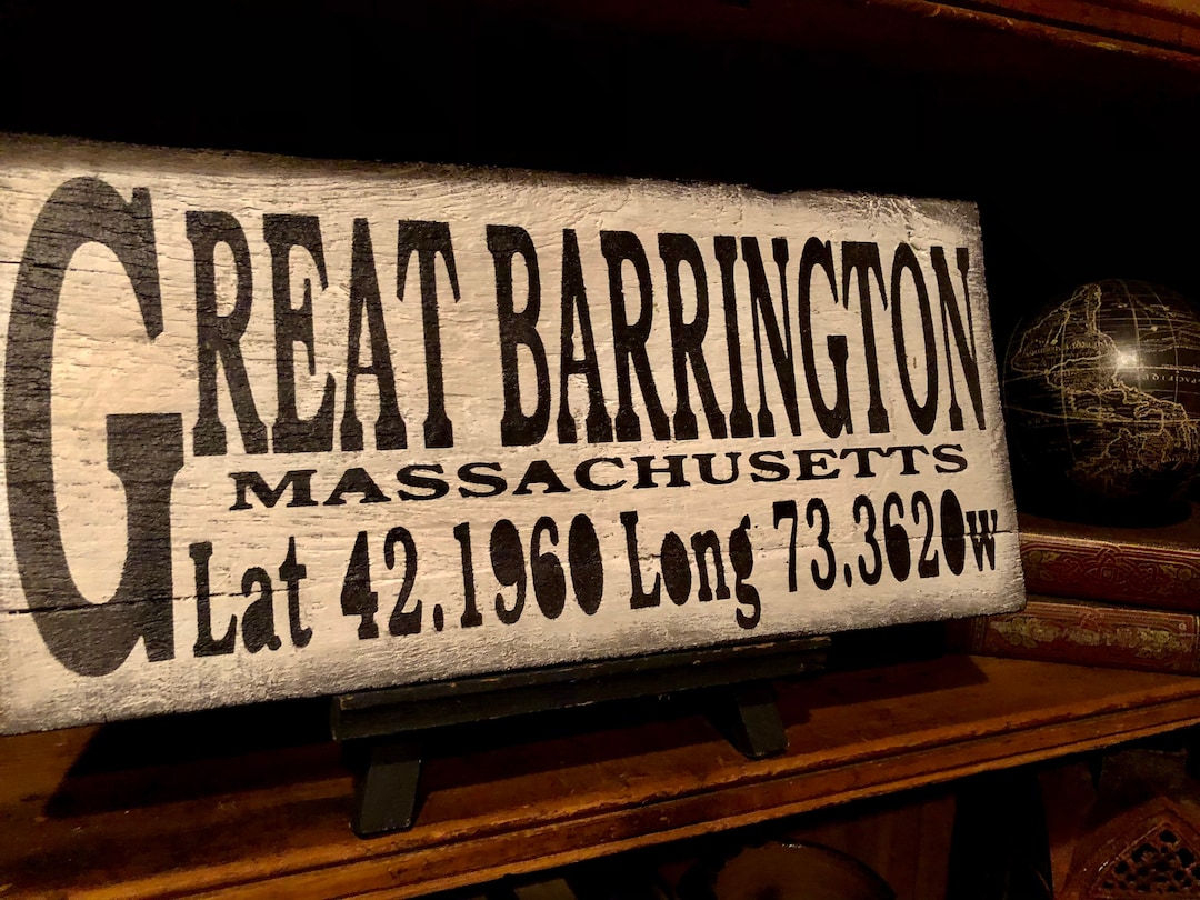 Great Barrington Sign, Unique Memorabilia Beach Sign, Latitude ...