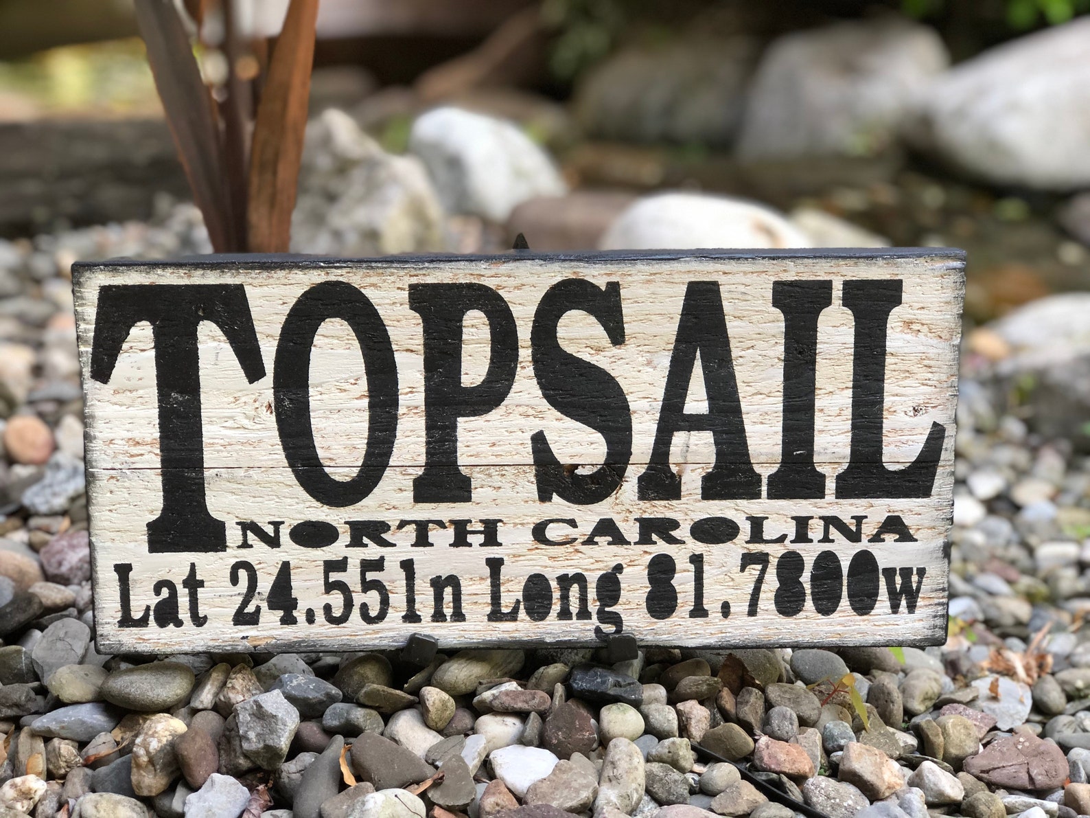 Topsail North Carolina Unique Beach Sign Longitude Latitude | Etsy