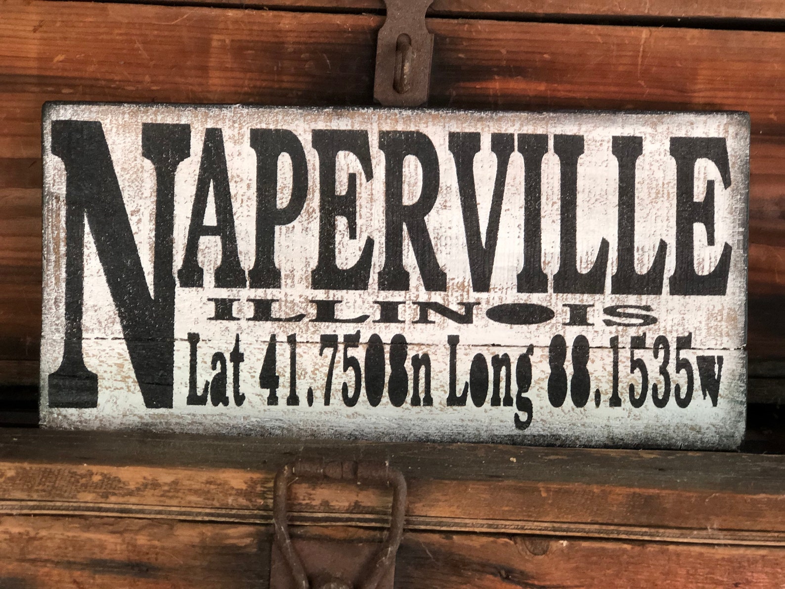 Naperville Illinois Latitude Longitude Sign Custom GPS Sign | Etsy