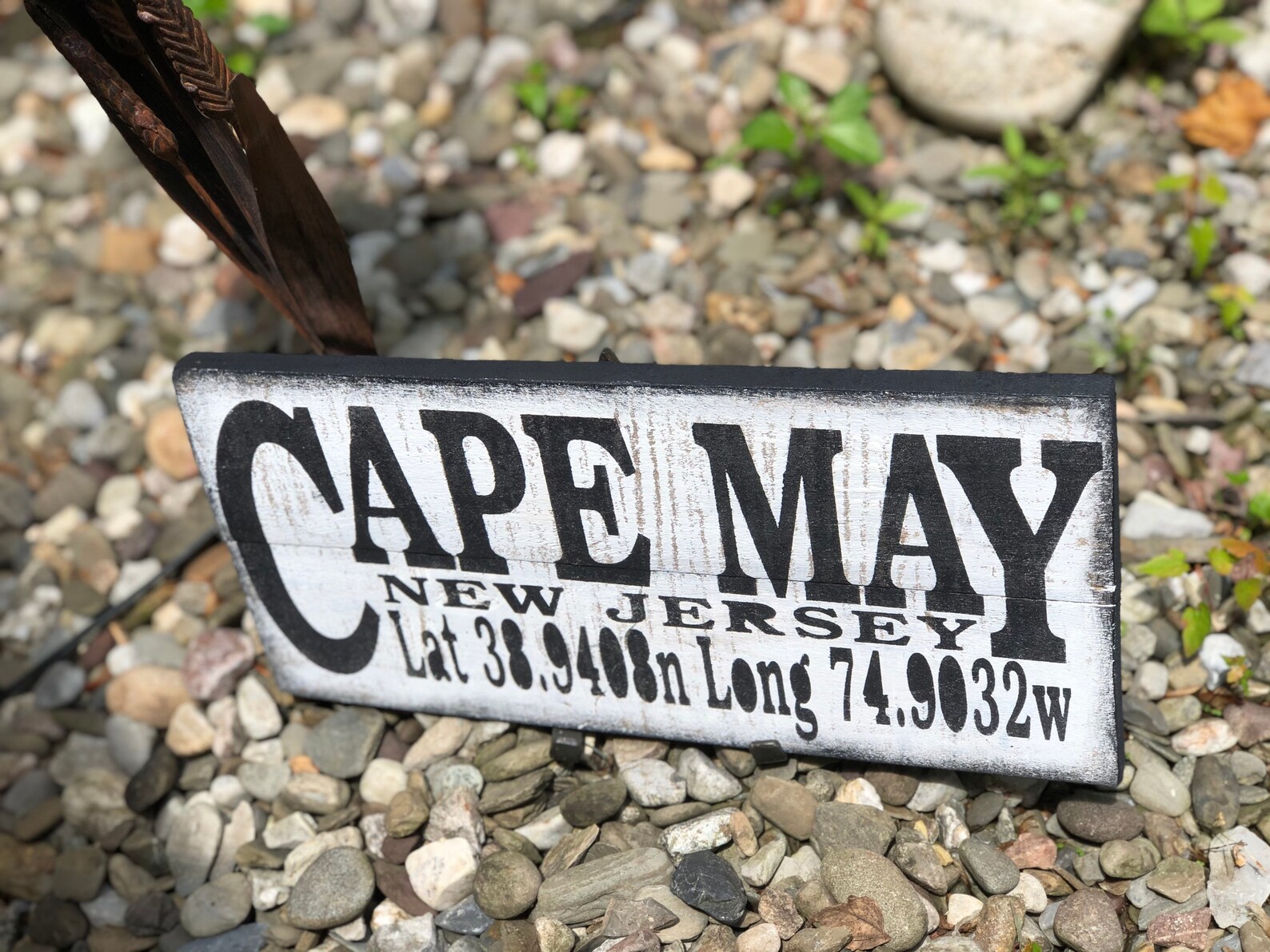 Cape May New Jersey Sign Latitude Longitude Sign Town Sign | Etsy