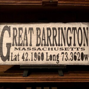 Great Barrington Sign, Unique Memorabilia Beach Sign, Latitude ...