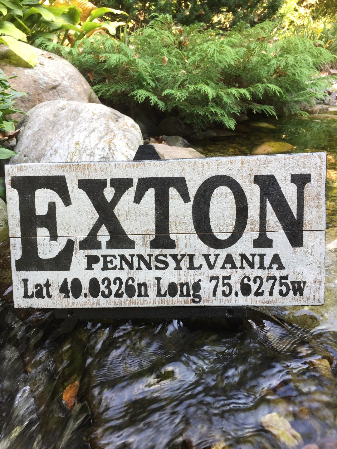 Exton Pennsylvania Sign Latitude Longitude Sign Town GPS - Etsy