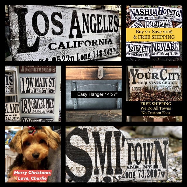 Weston Vermont Sign Unique Wood Longitude Latitude Sign | Etsy