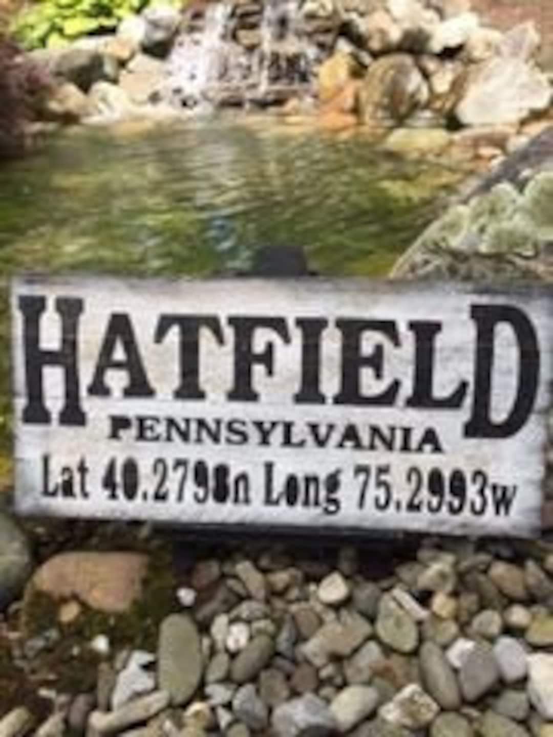 Hatfield Pennsylvania Sign Latitude Longitude Sign Town - Etsy