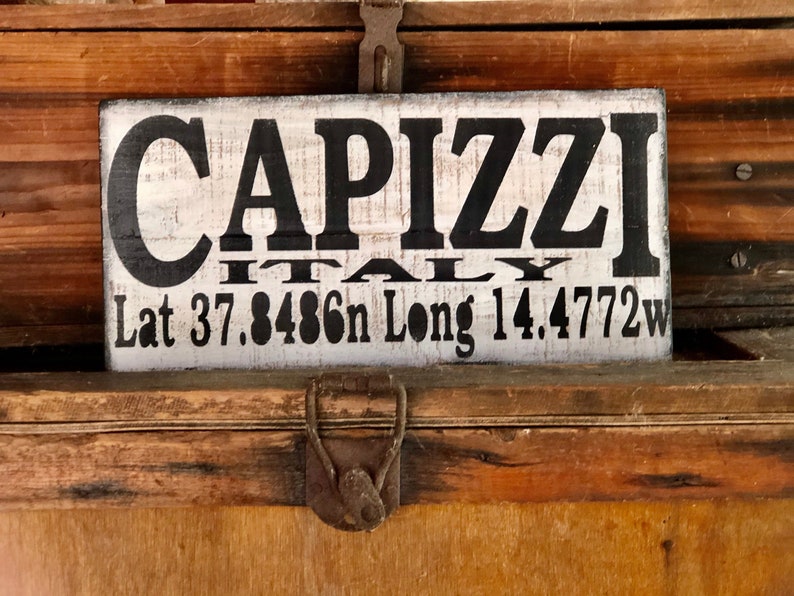 Capizzi Italy Sign Latitude Longitude GPS Coordinates Sign | Etsy