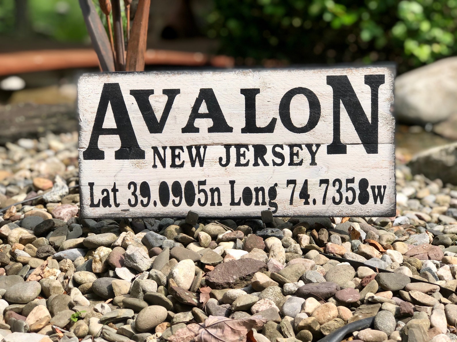 Avalon New Jersey Sign Latitude Longitude Sign Town Sign - Etsy