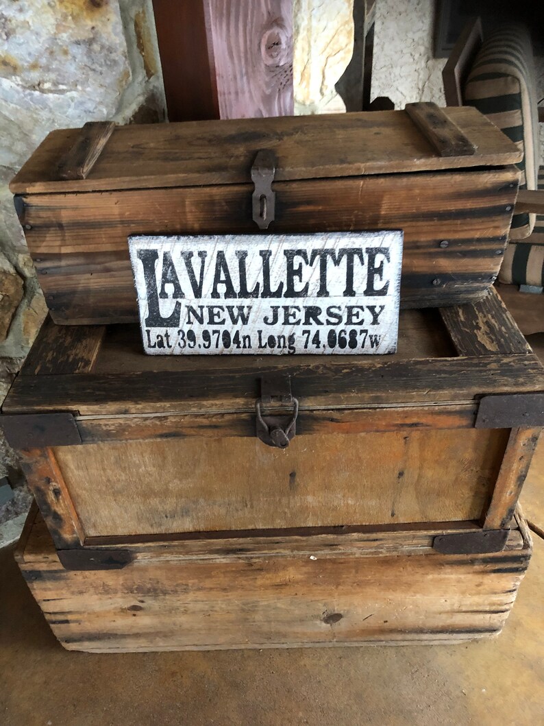 Lavallette New Jersey Personalized GPS Sign Unique Beach Wall | Etsy