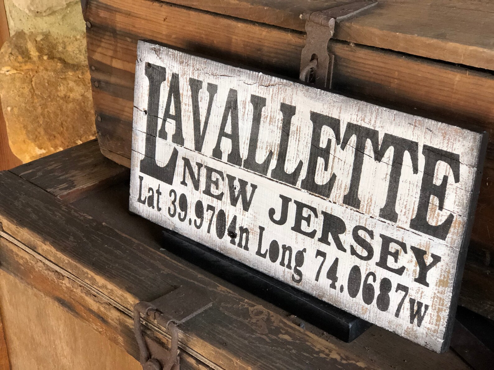 Lavallette New Jersey Personalized GPS Sign Unique Beach Wall | Etsy