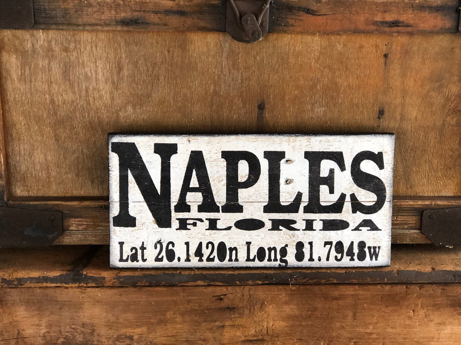 Naples Florida Sign Latitude Longitude Sign Town Sign - Etsy