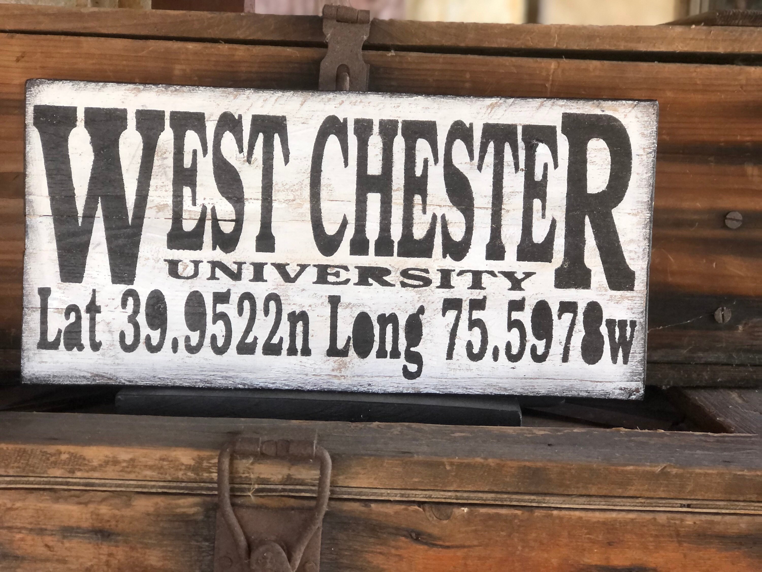 West Chester University Sign Latitude Longitude Sign Town - Etsy