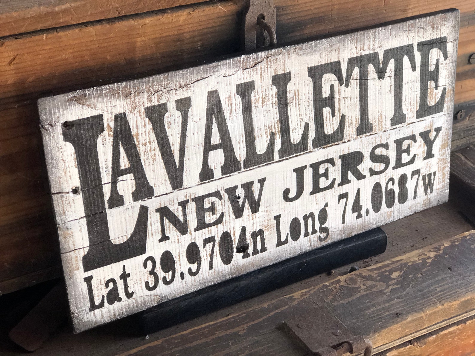 Lavallette New Jersey Personalized GPS Sign Unique Beach Wall | Etsy