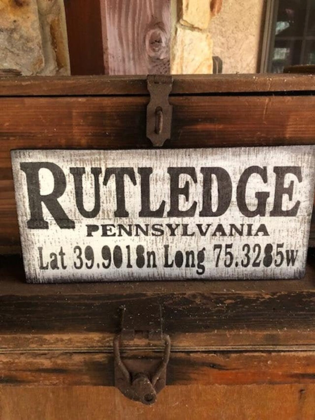 Rutledge Pennsylvania Sign Latitude Longitude Sign Town - Etsy