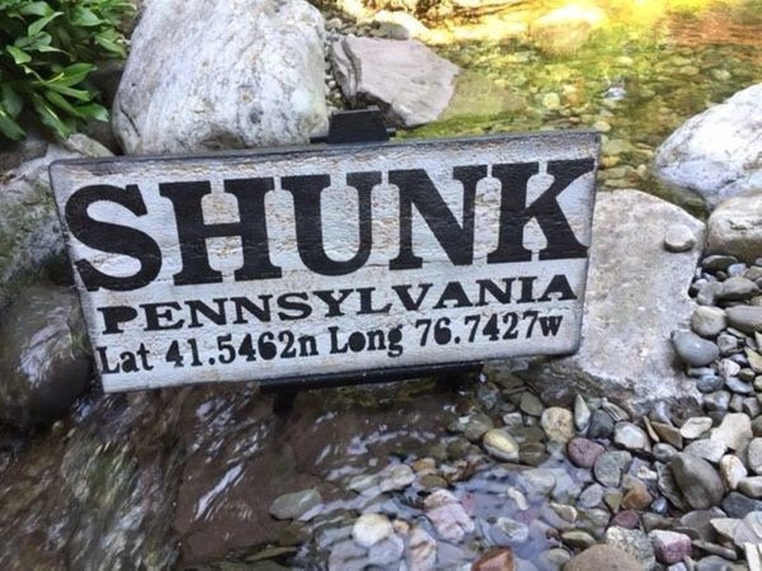 Shunk Pennsylvania Sign, Latitude Longitude Sign, Town Sign, Unique ...