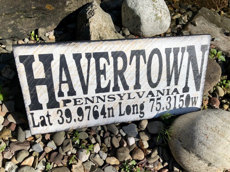 Havertown Pennsylvania House Latitude Longitude Sign - Etsy
