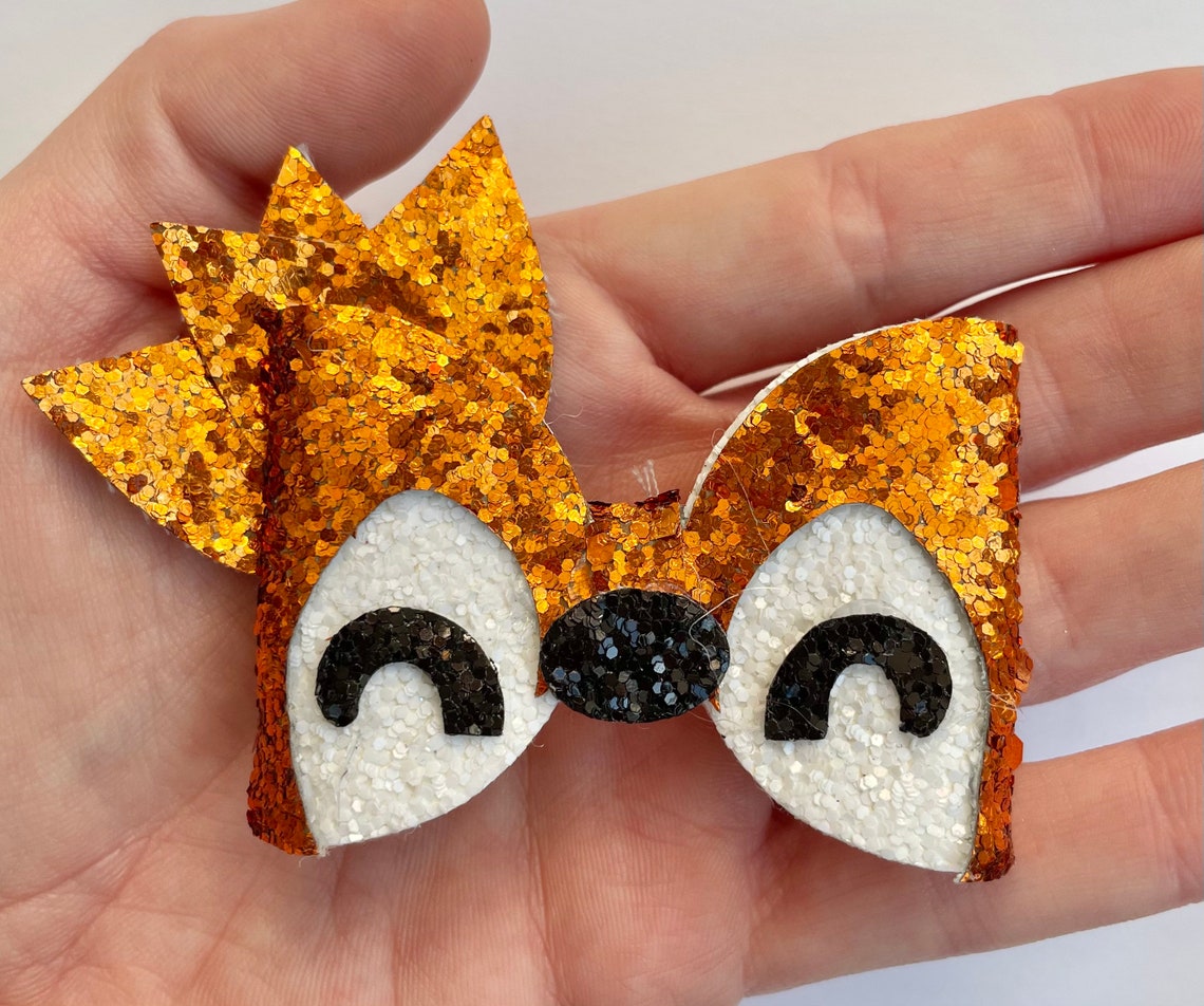 Christmas Fox Bow Diy Bow Sets Precut Christmas Bow Precut - Etsy