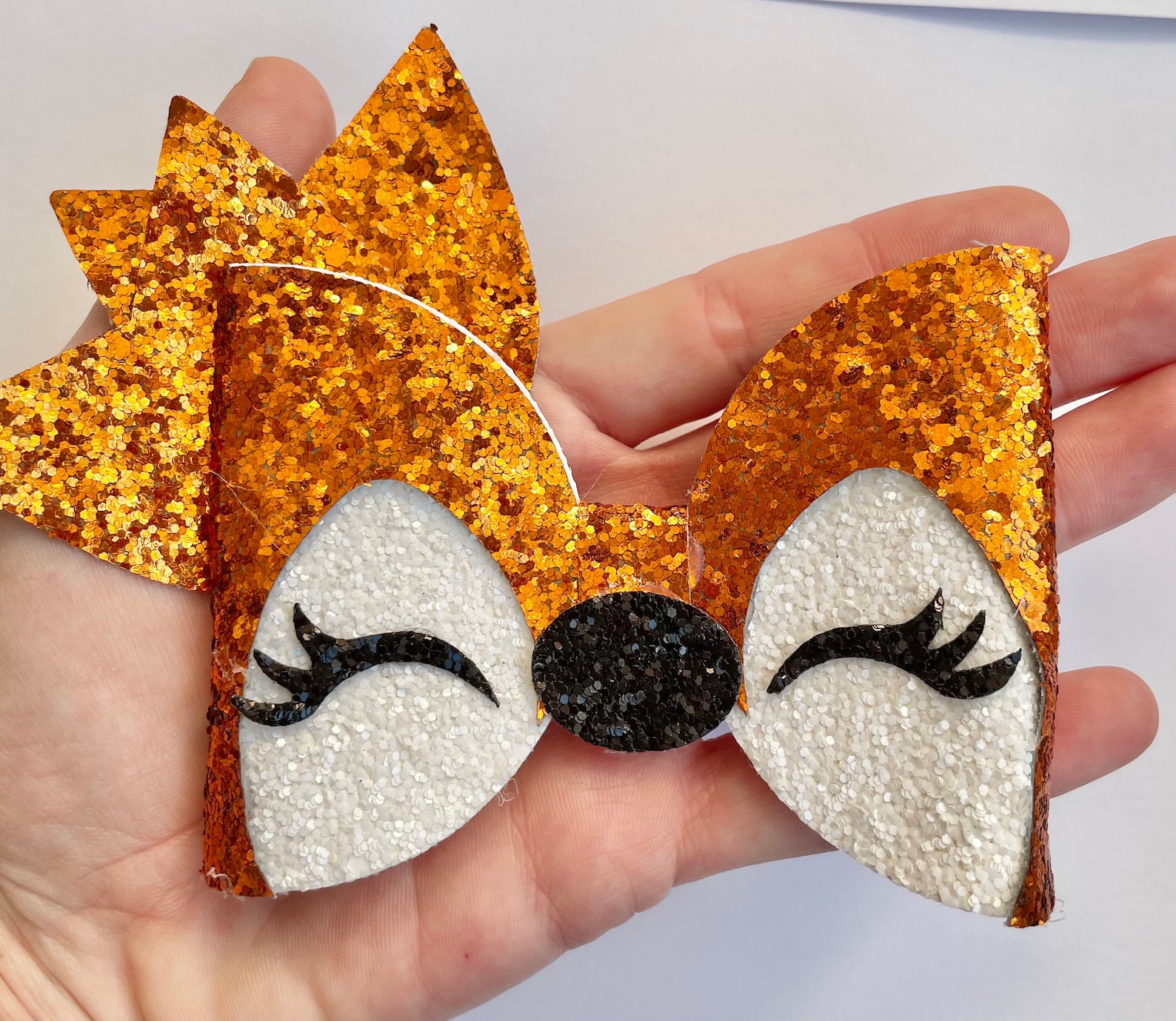 Christmas Fox bow diy bow sets precut Christmas bow precut | Etsy