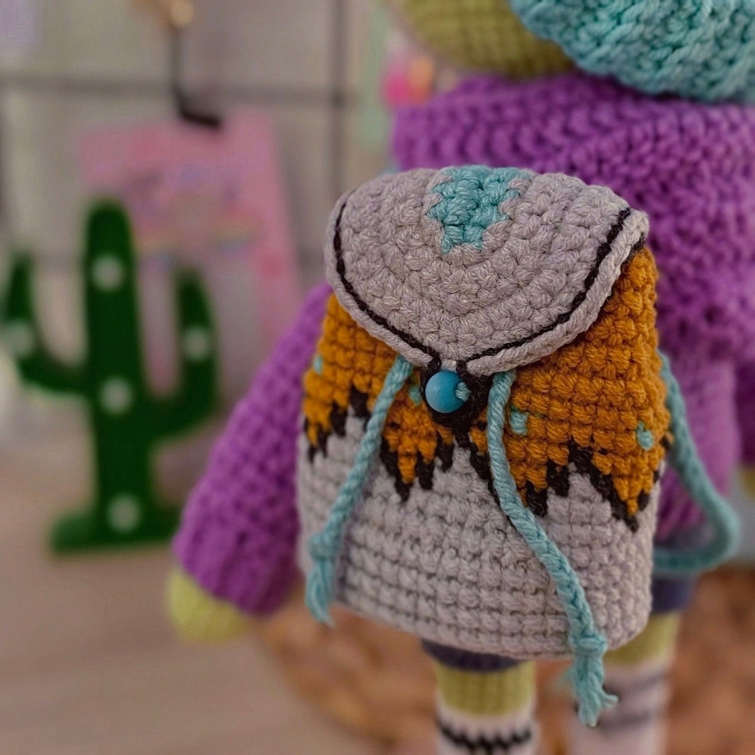 Backpack Crochet Pattern | Clothes for Doll | Accessories for Toys ...