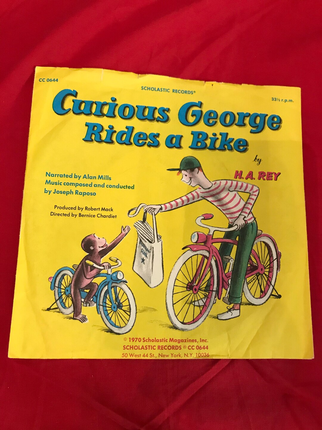 1970 Curious George Rides a Bike Vinyl Record - Etsy