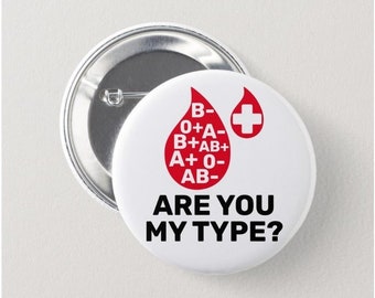 Blood Type Buttons - Etsy