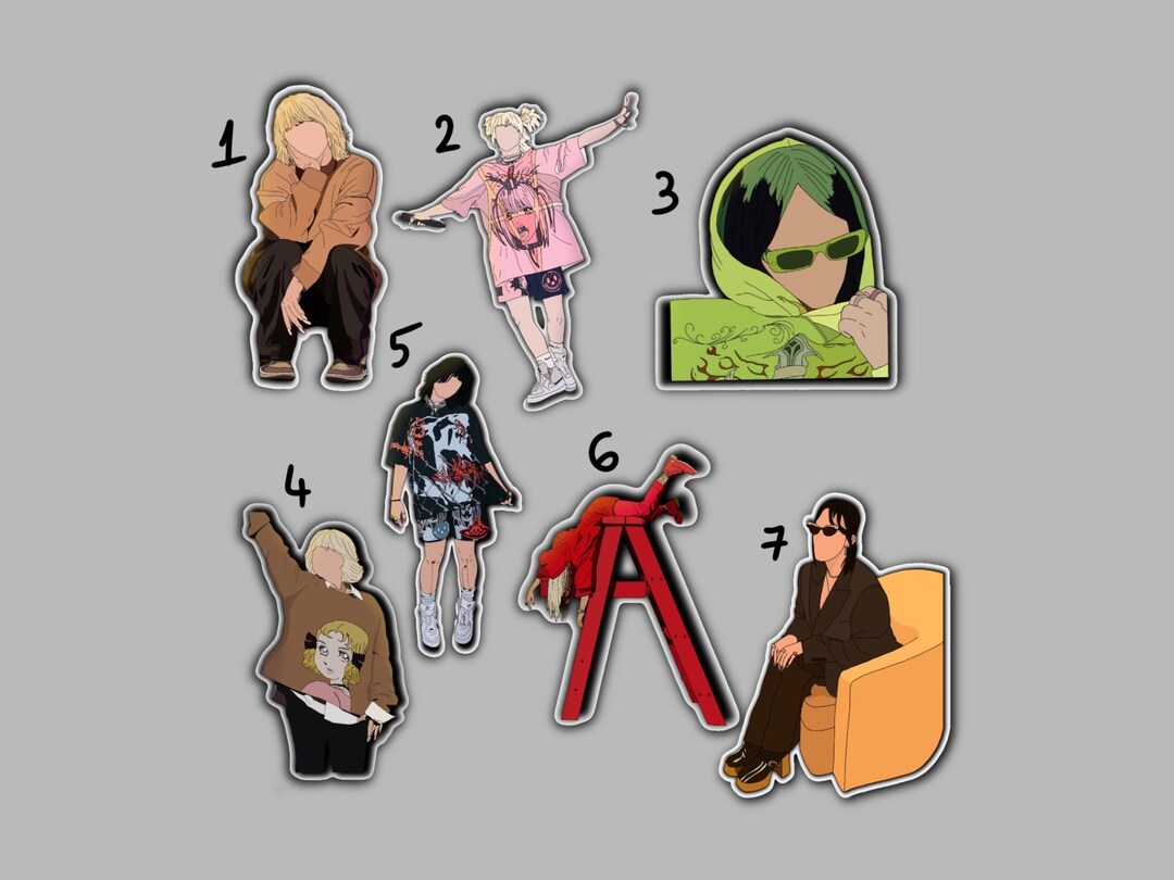 Billie Eilish Stickers - Etsy