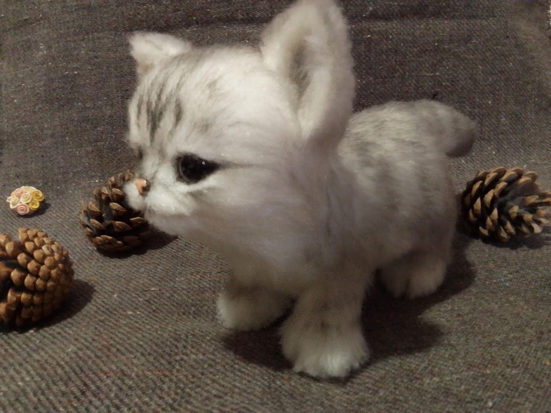 Kitten Soft Toy Small Cat Faux Fur Toy Realistic Kitten Toy - Etsy