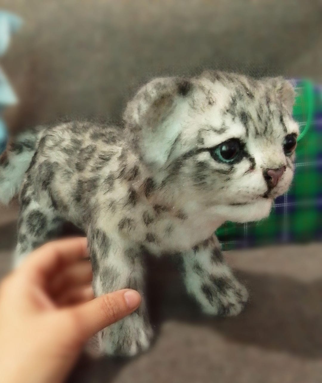 Snow Leopard Kitten Stuffed Toy Faux Fur Toy Realistic Toy Feral Kitten ...