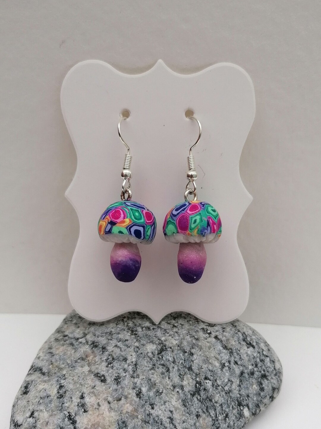 Myco-art Multicolour Magic Mushroom Earrings - Etsy