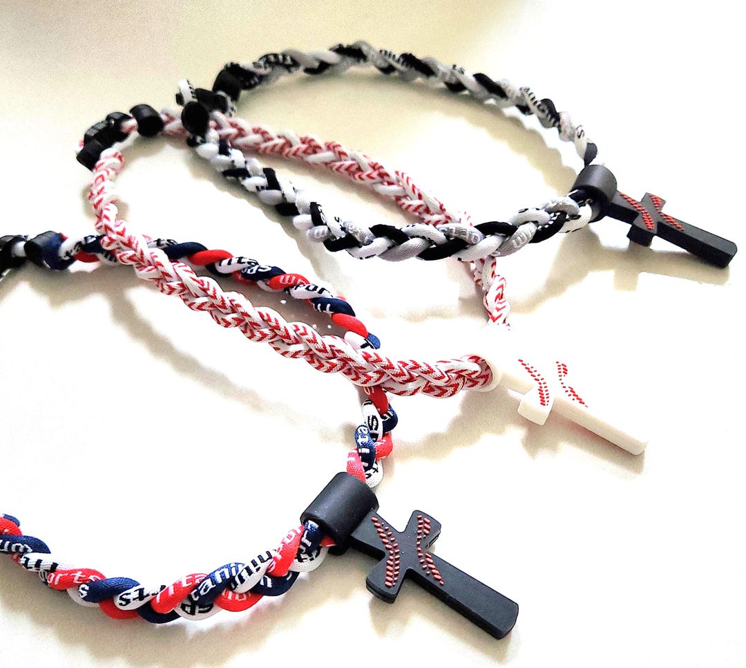 Cross Necklace 18" Tri Rope With Choice of Black or White Cross Many ...
