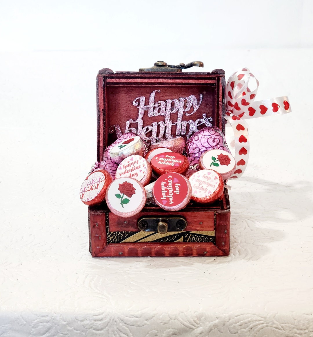Valentine's Day Candy Treasure Chest Full of Chocolate Gift - Etsy