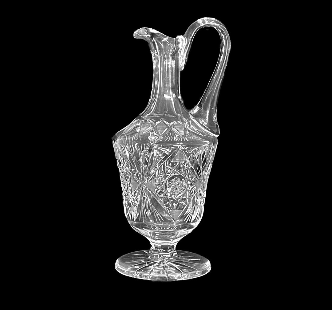 Antique American Brilliant 12 In. Crystal Glass Pitcher by Libbey ...