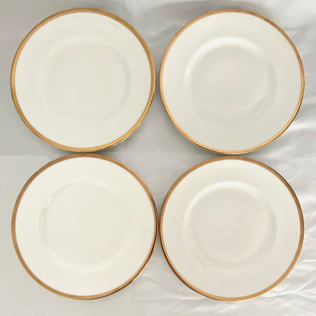 4 Royal Victoria Plates 8 In. Fine Bone China White Gold - Etsy