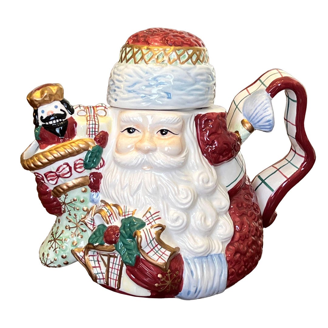 Avon China Santa Claus Collectible Teapot Christmas Dinner Holiday ...