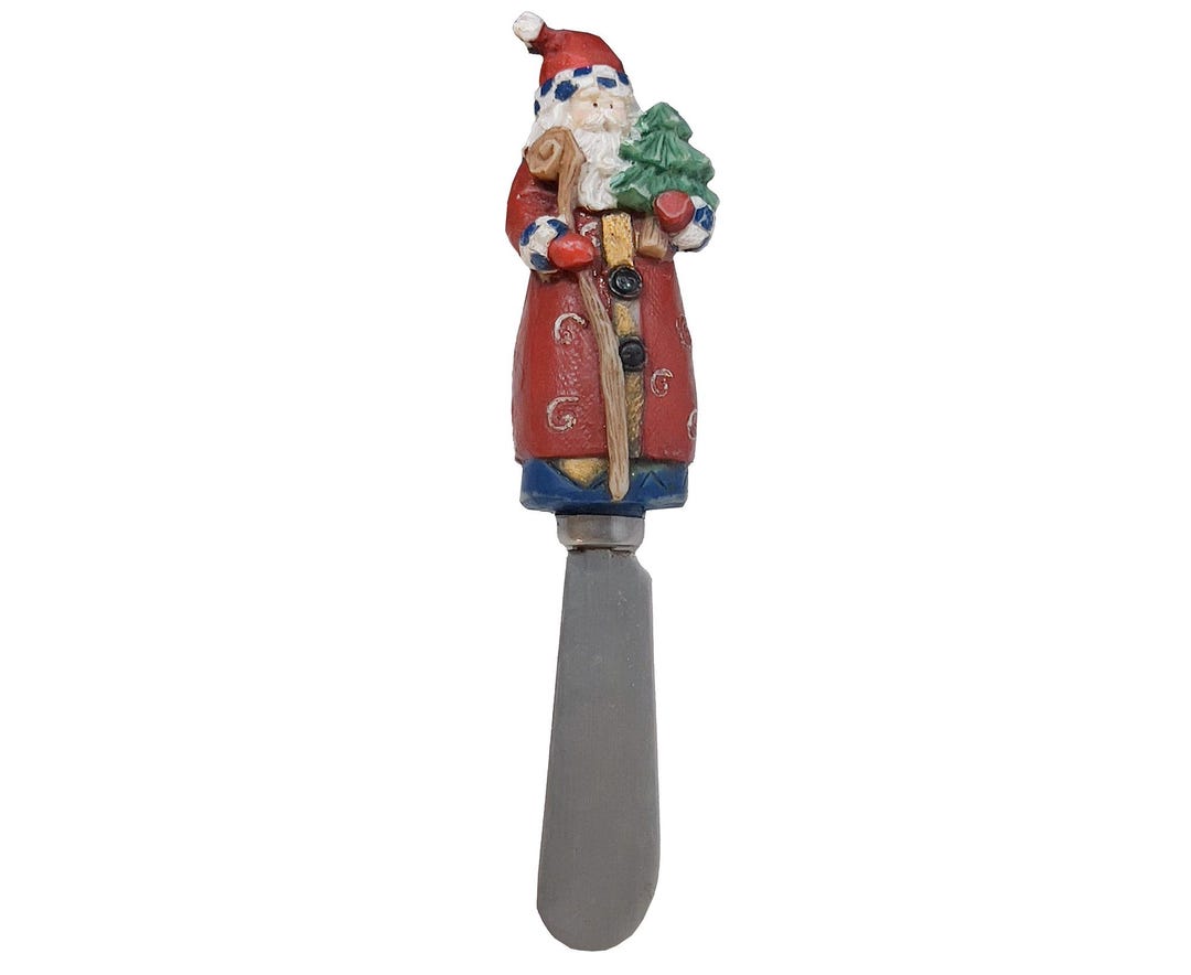 Santa Claus Cheese Spreader Knife - Stainless Steel and Resin - 5.25 ...