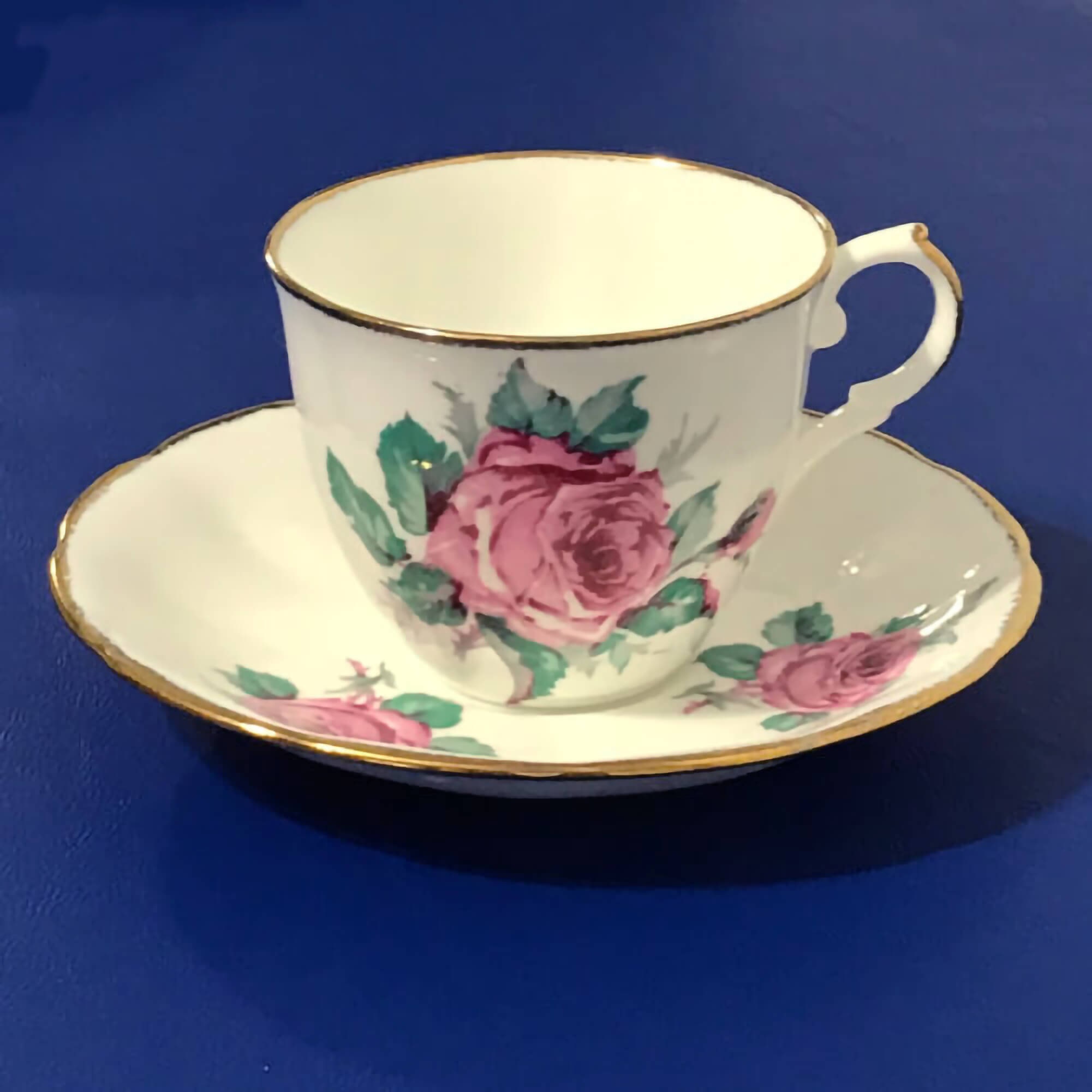 Jason Bone China Pink Rose Teacup and Saucer Set J544. Gold - Etsy