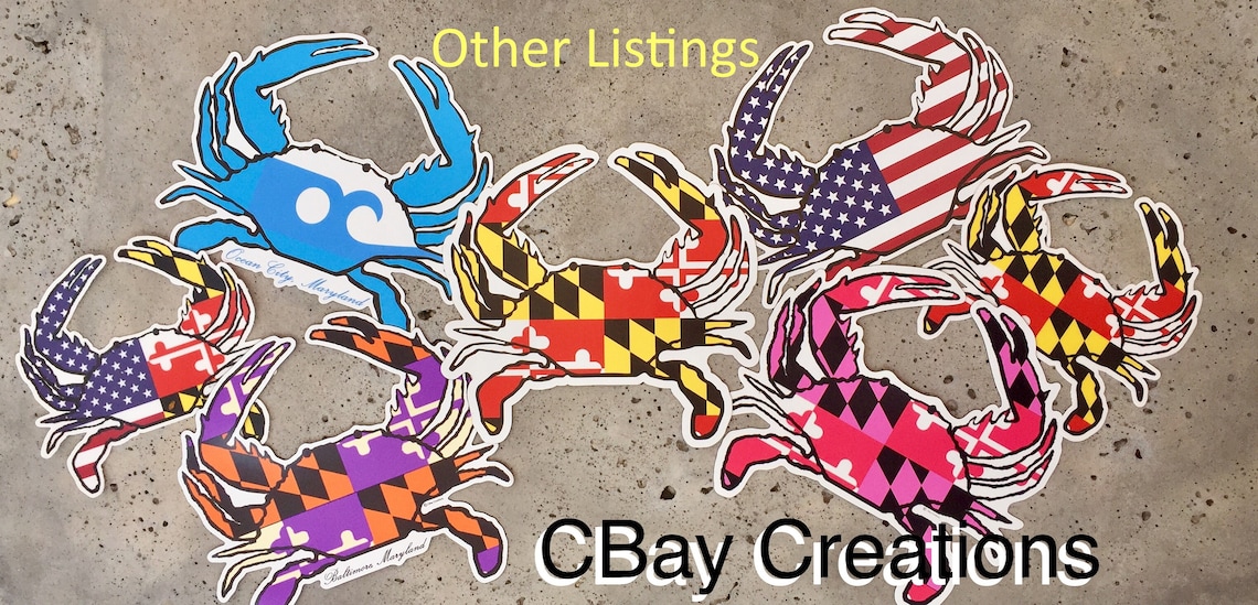 Maryland Flag Crab Sticker | Etsy