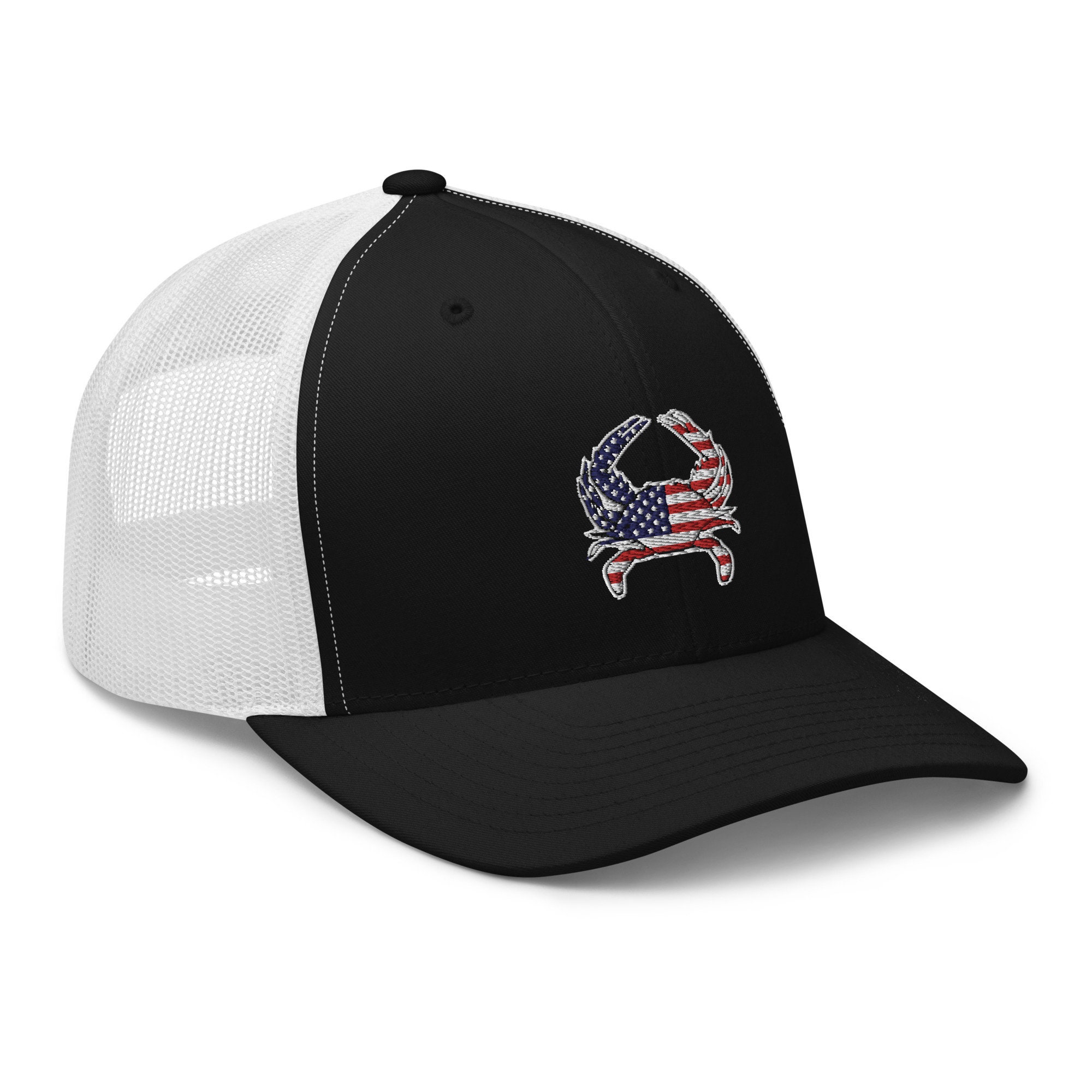 US Flag Crab Trucker Cap - Etsy