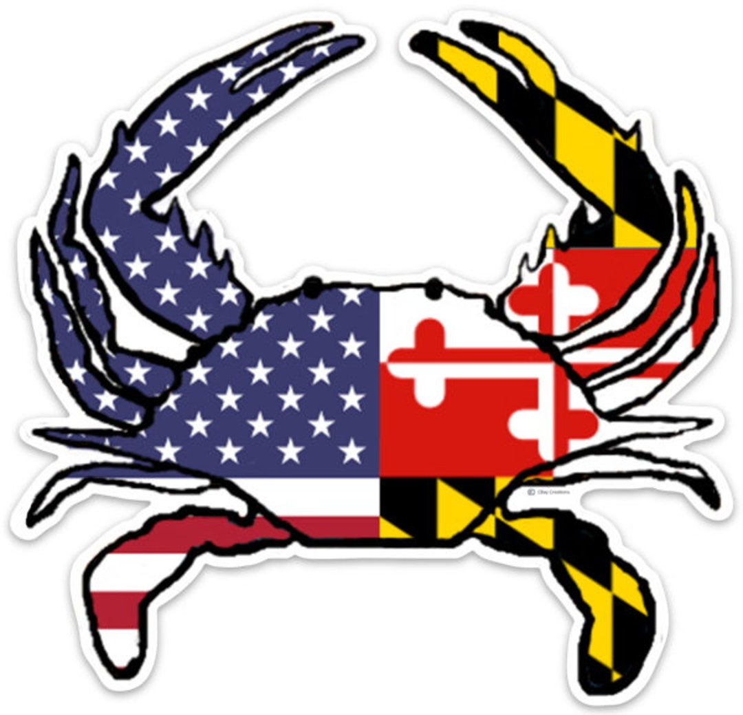 Maryland & US Flag Crab Shaped Magnet - Etsy