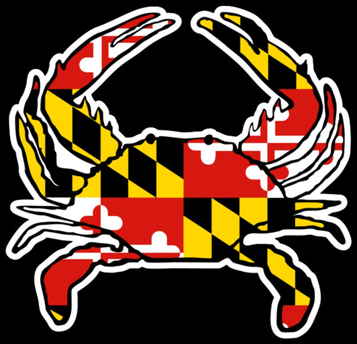 Maryland Flag Crab Sticker | Etsy
