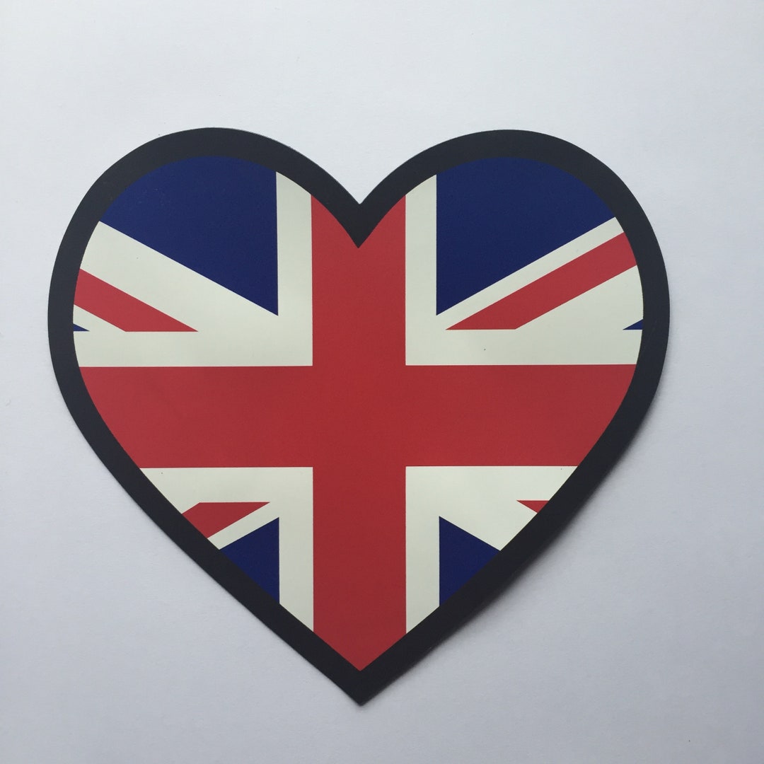 Union Jack Flag Heart Shaped Magnet - Etsy