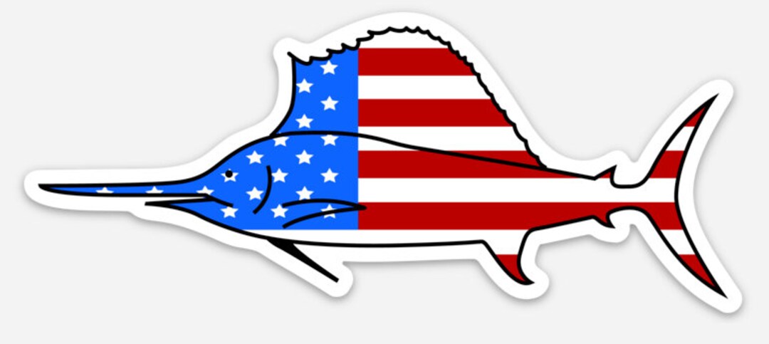 US Flag Sailfish Sticker - Etsy