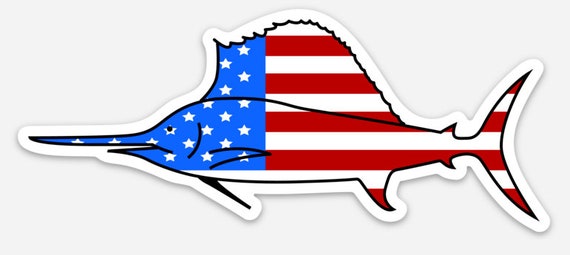 US Flag Sailfish Sticker - Etsy