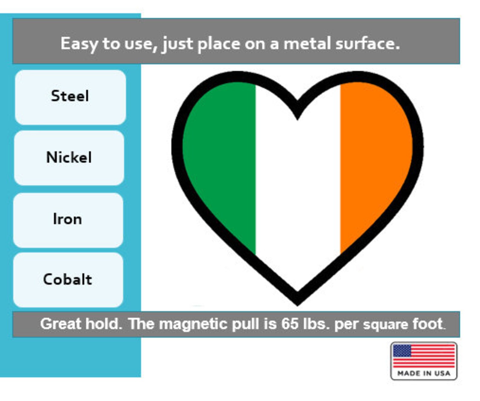 Irish Flag Heart Shaped Magnet - Etsy