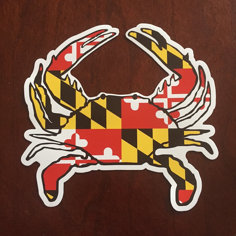 Maryland Flag Crab Sticker Etsy