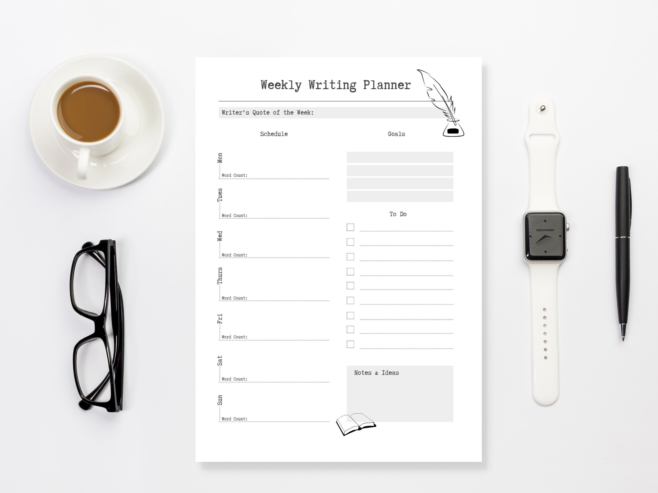 Weekly Writing Planner: Printable - Etsy