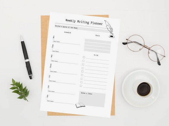 Weekly Writing Planner: Printable - Etsy