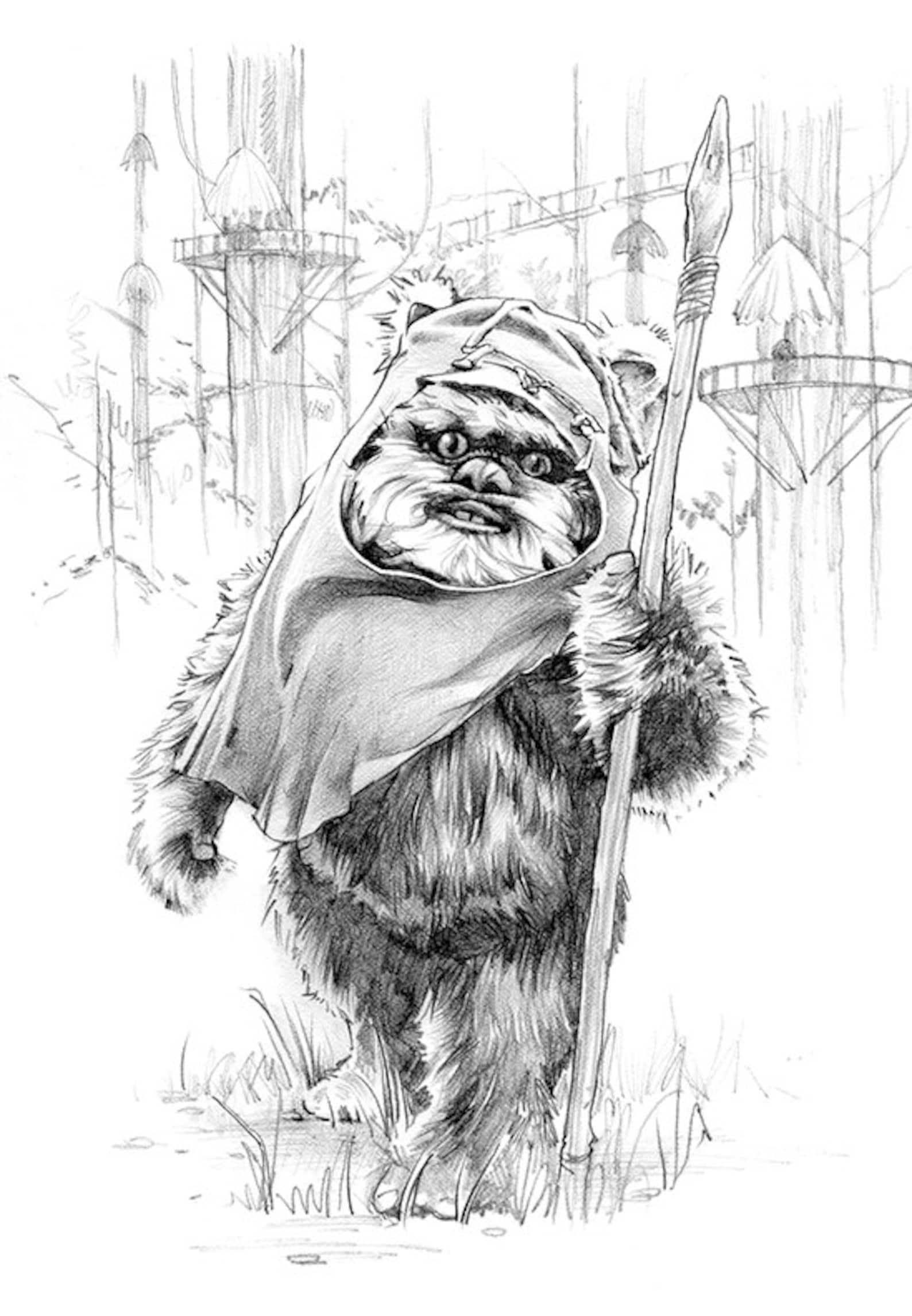 Wicket the Ewok 11 X 17" Print Hand Signed by Artist Dave Nestler - Etsy