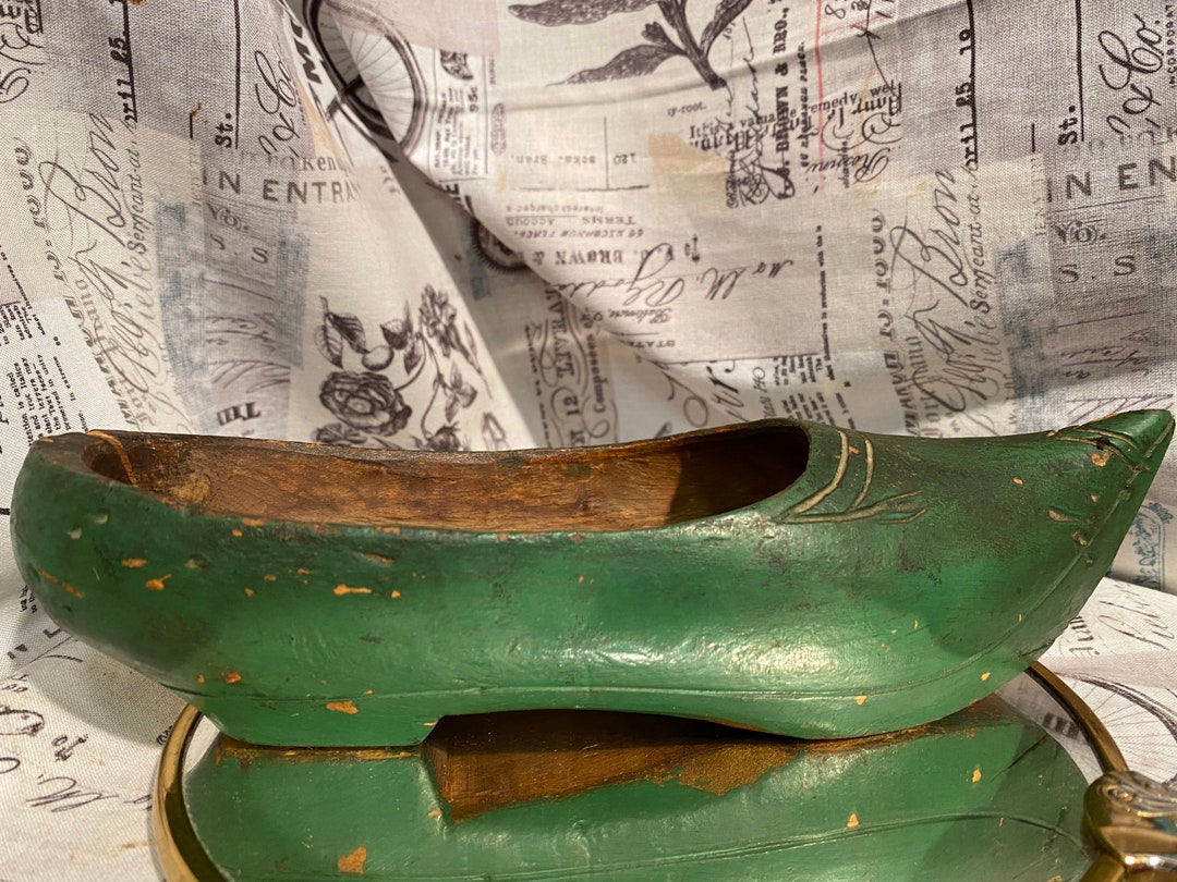 Vintage Hand Carved Belgian Klepper Shoe, Clog , Aladdin Antique Shoe ...